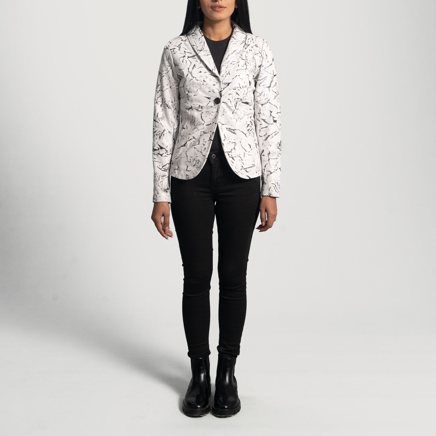 Donna Blake White Leather Blazer - ::Made in Brown::
